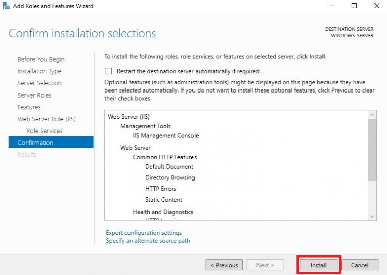 Как установить MS IIS и MS SQL Server на Windows Server